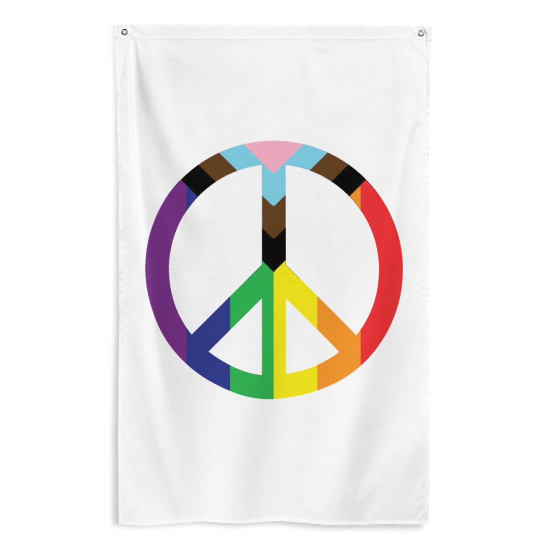 Peace Sign Pride Flag LGBTQIA Modern Progressive Vertical - Etsy