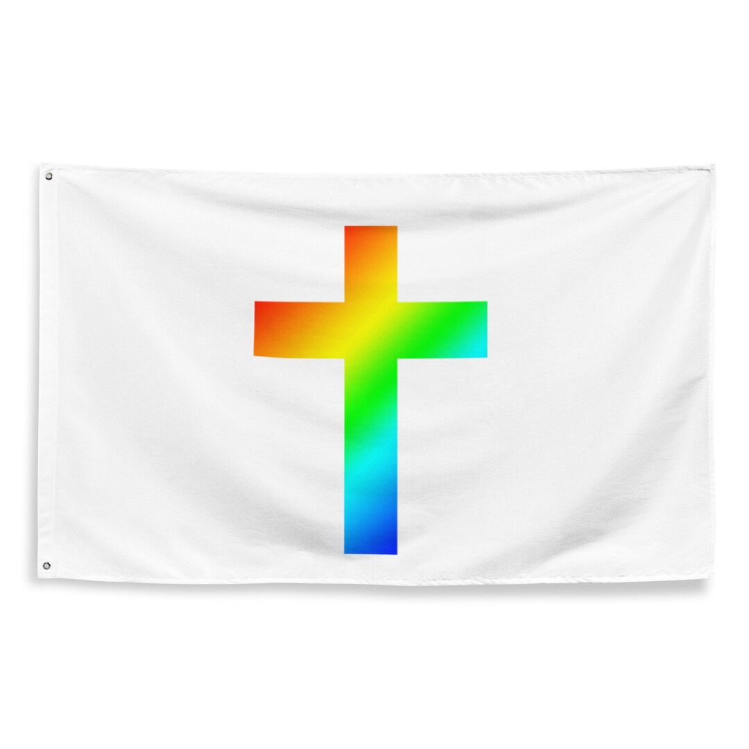 Christian LGBTQ+ Pride Flag Horizontal | White - Etsy