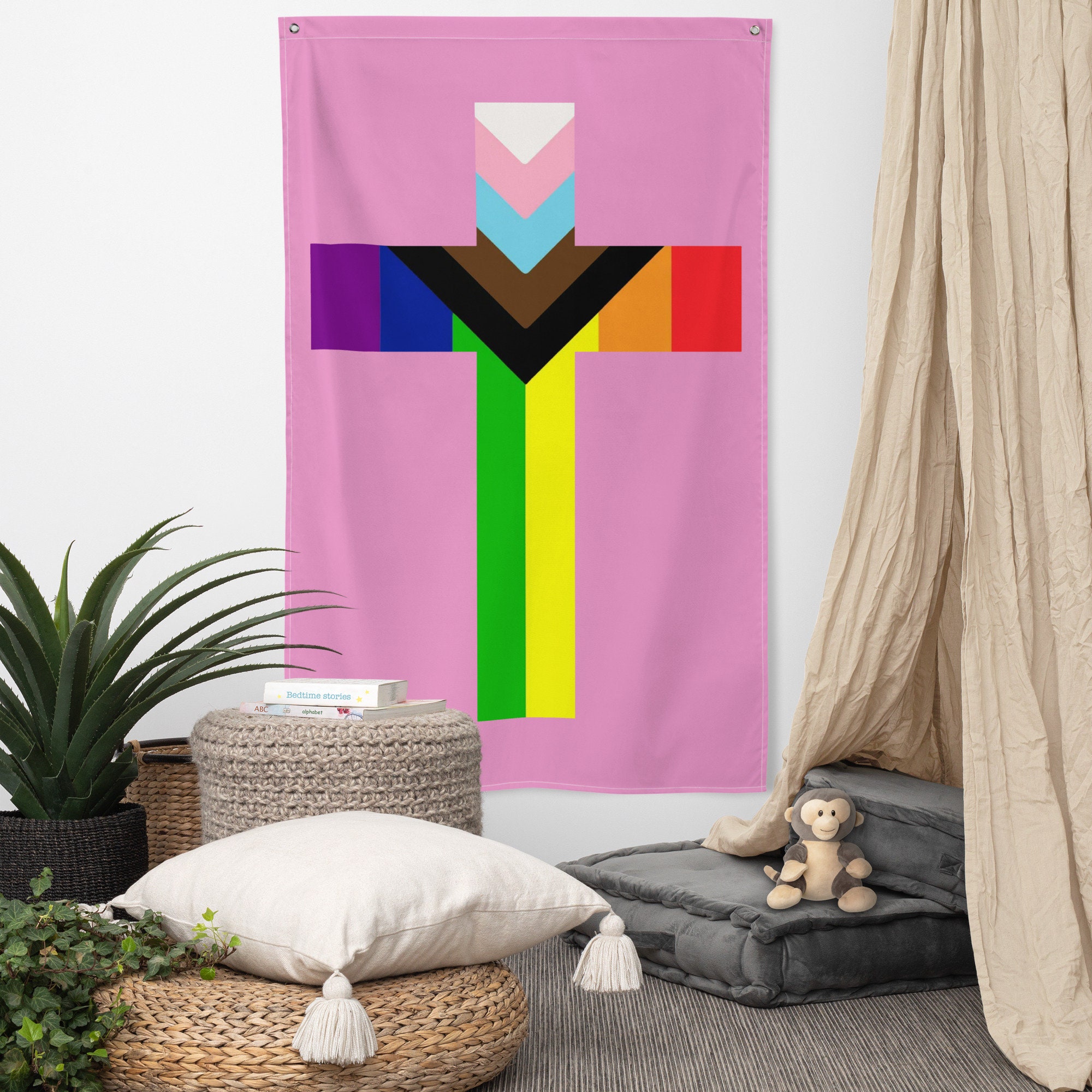 Christian LGBTQ+ Pride Flag Vertical | Progressive Modern Cross ...