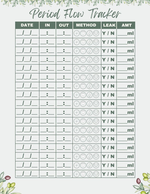 Period Tracker With Flow Loss Tracker | Etsy