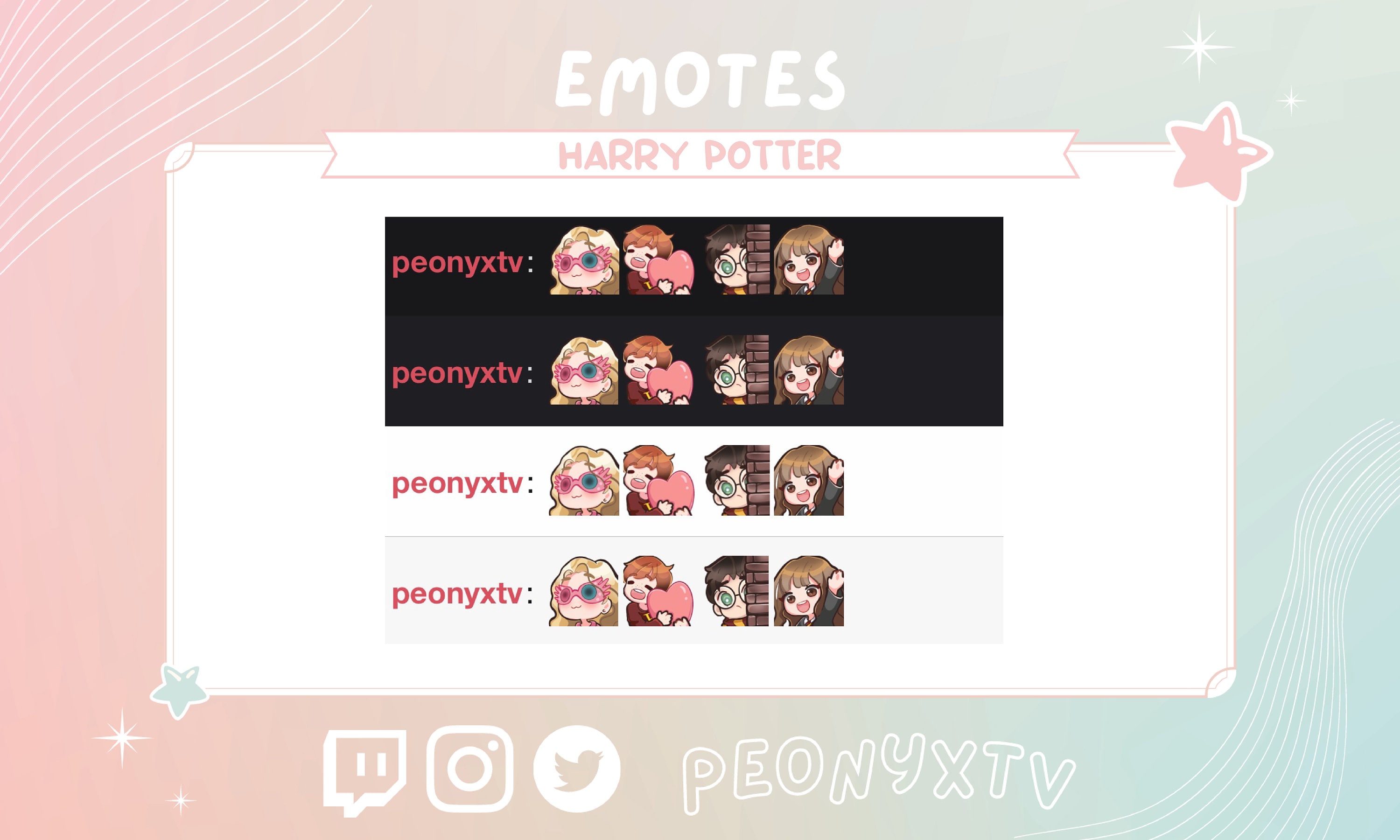 Cute HP Magical Emotes // Twitch Emote // Magic HP Emotes - Etsy