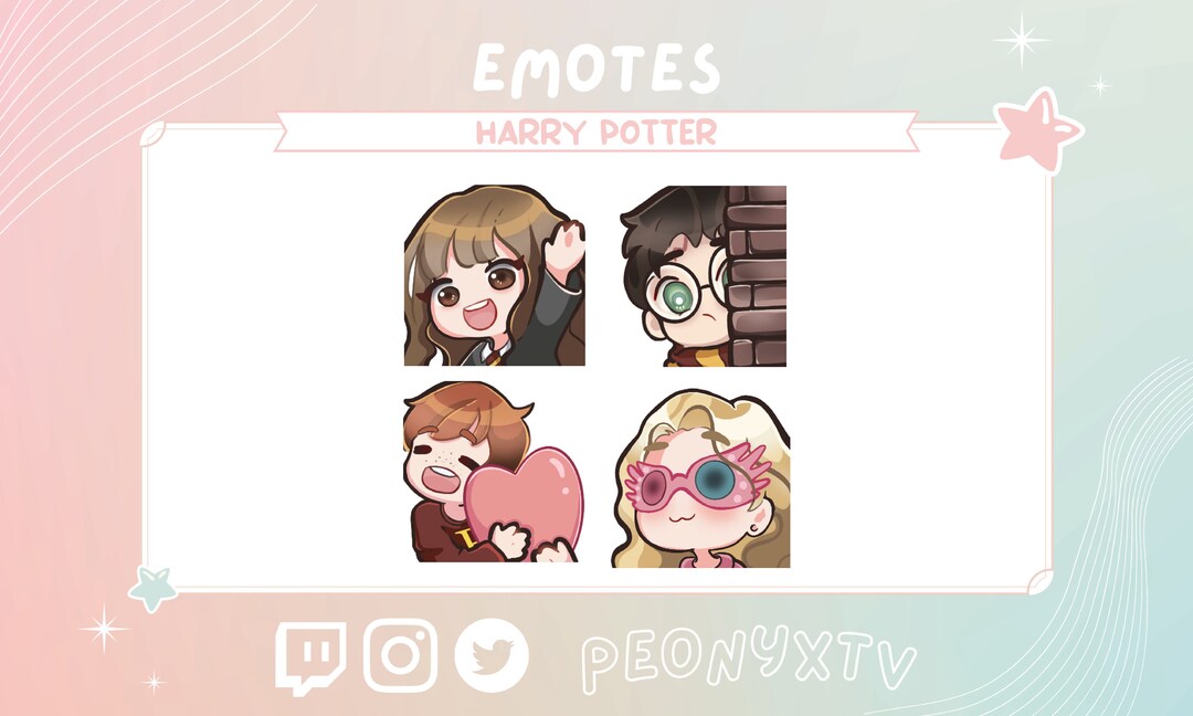 Cute HP Magical Emotes // Twitch Emote // Magic HP Emotes - Etsy