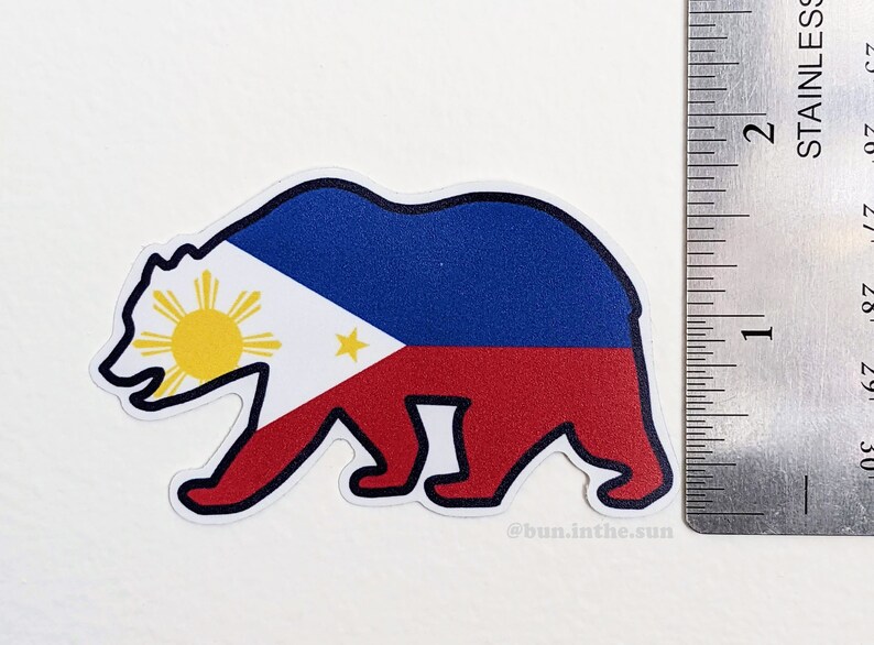 California Bear Filipino Pride 3x1.8inch Sticker | Die Cut ...