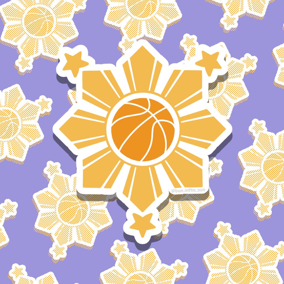 Filipino Sun Basketball 2.3x2.7inch Sticker | Die Cut | Waterproof ...