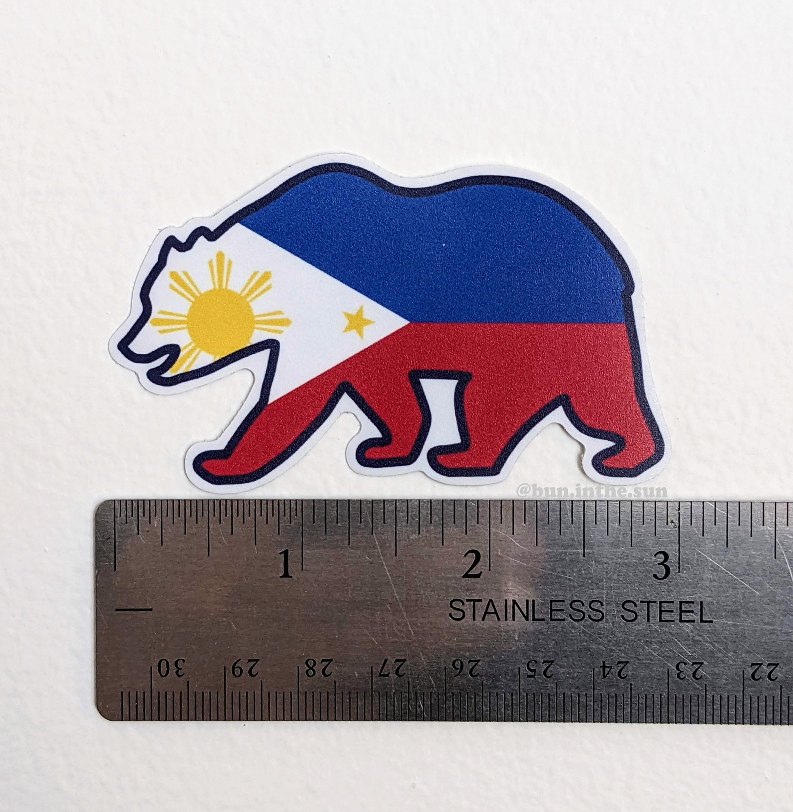California Bear Filipino Pride 3x1.8inch Sticker | Die Cut ...