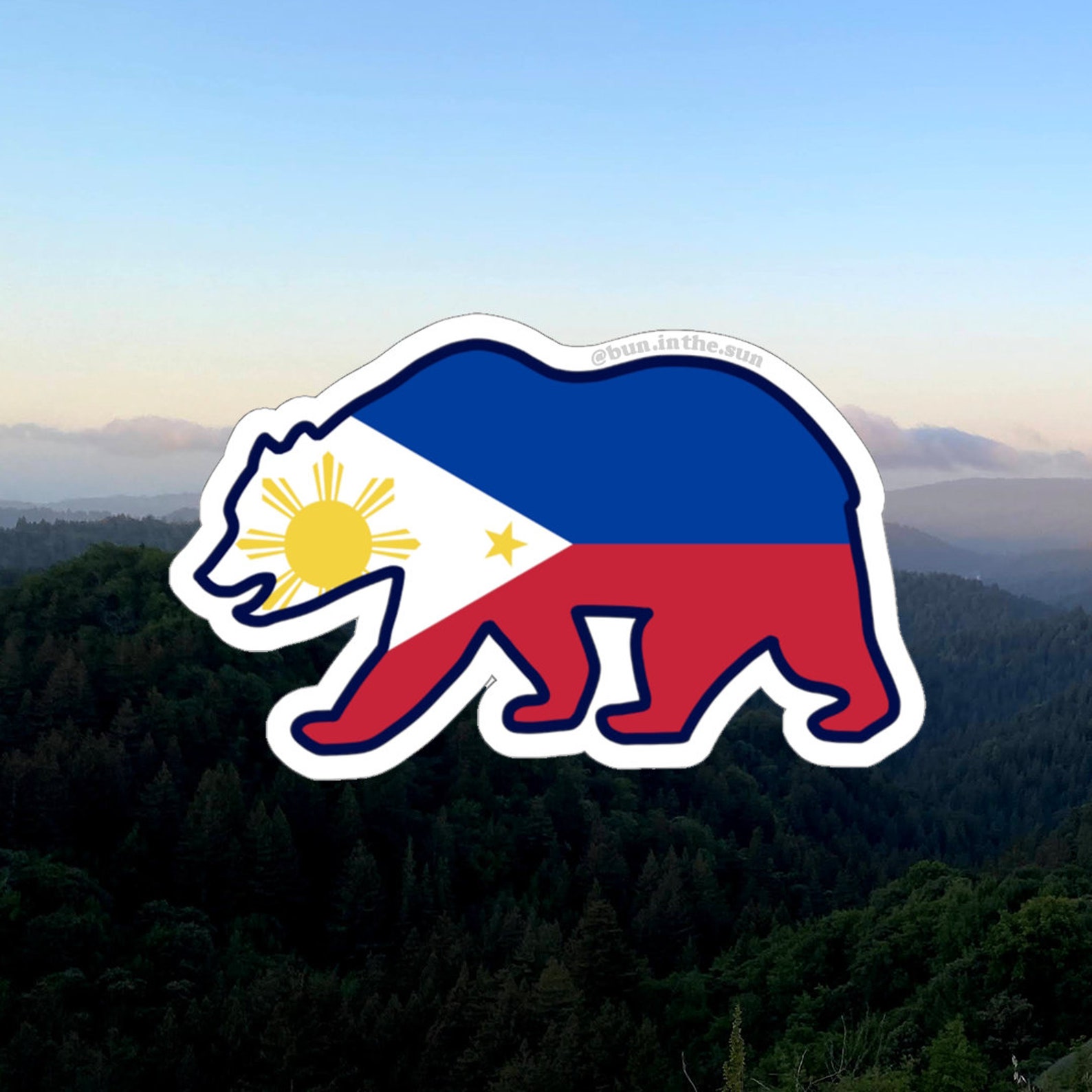 California Bear Filipino Pride 3x1.8inch Sticker Die Cut - Etsy