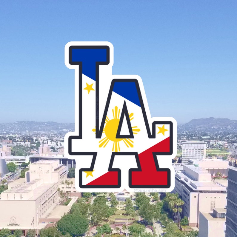 LA Filipino Flag 2.8x2.2 Inch Sticker | Die Cut | Waterproof Decal ...