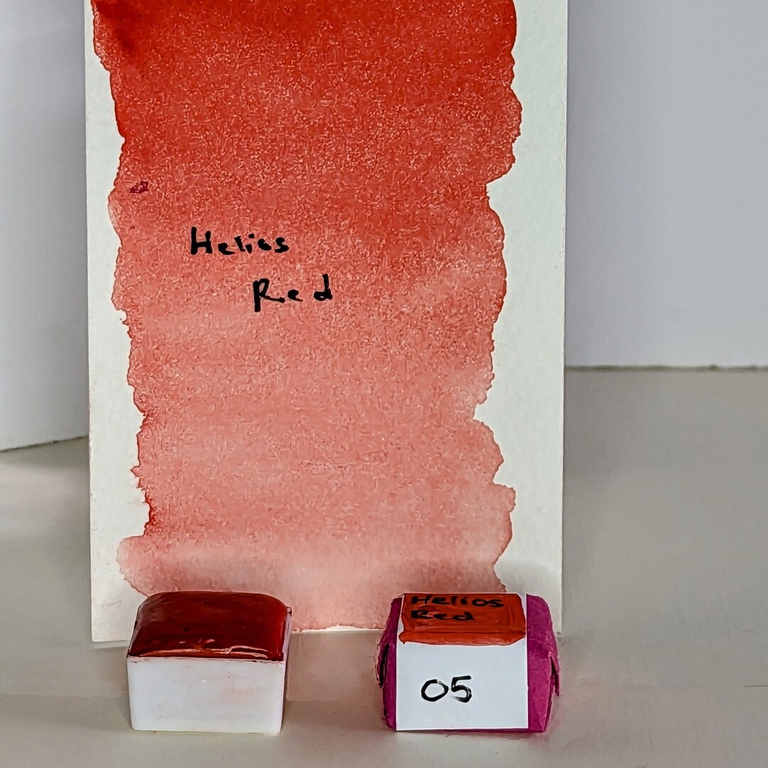 Handmade Helios Red Watercolor Paint, Artist Quality, Half Pan - Etsy