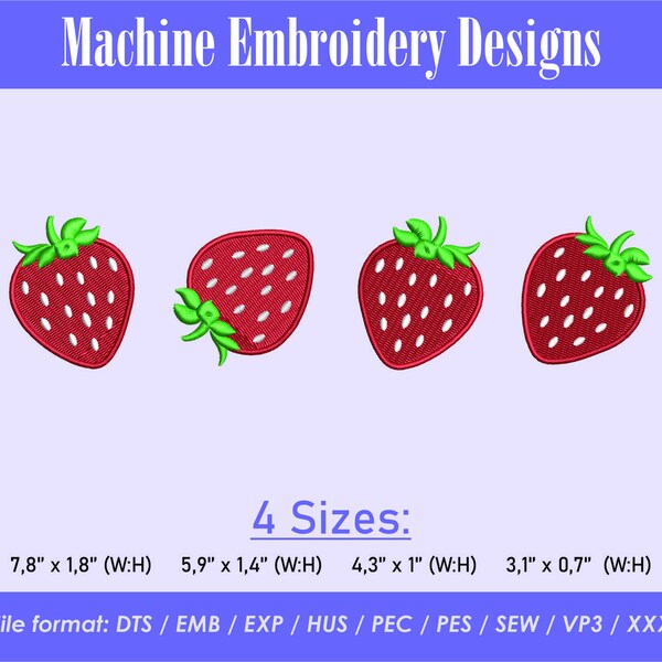 Strawberry Machine Embroidery Designs - Etsy