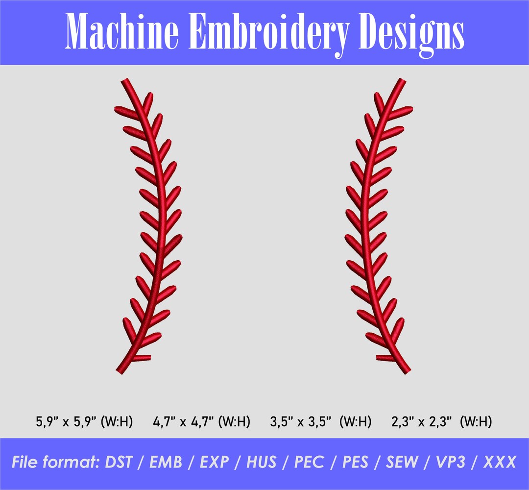 Baseball Stitch Embroidery File, Softball Stitch Embroidery File ...