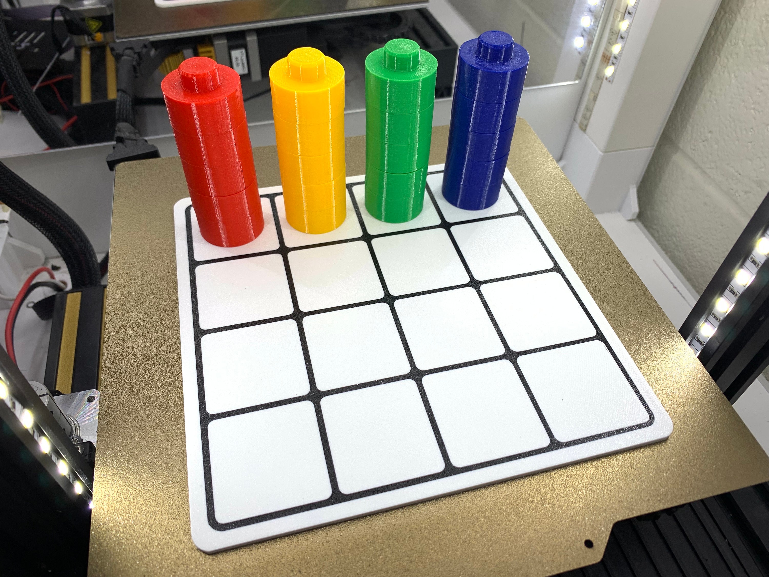 4 Player Connect 3, as Seen in "the Devil's Game", 3D Printed Game for ...