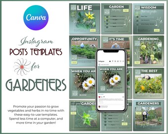 Canva Templates Garden - Etsy