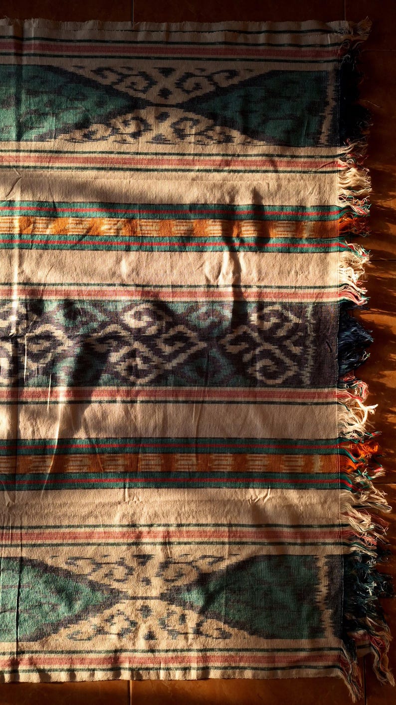 Indonesian Handwoven Ikat Geometric Fabric – Tribal Textile for Throw ...
