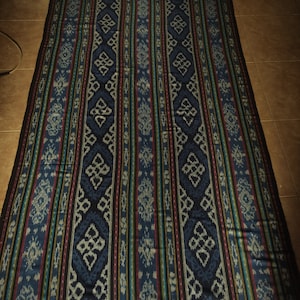 Blue Ikat Hand Woven Cotton Fabric Ikat Textiles by Local Artisans From ...