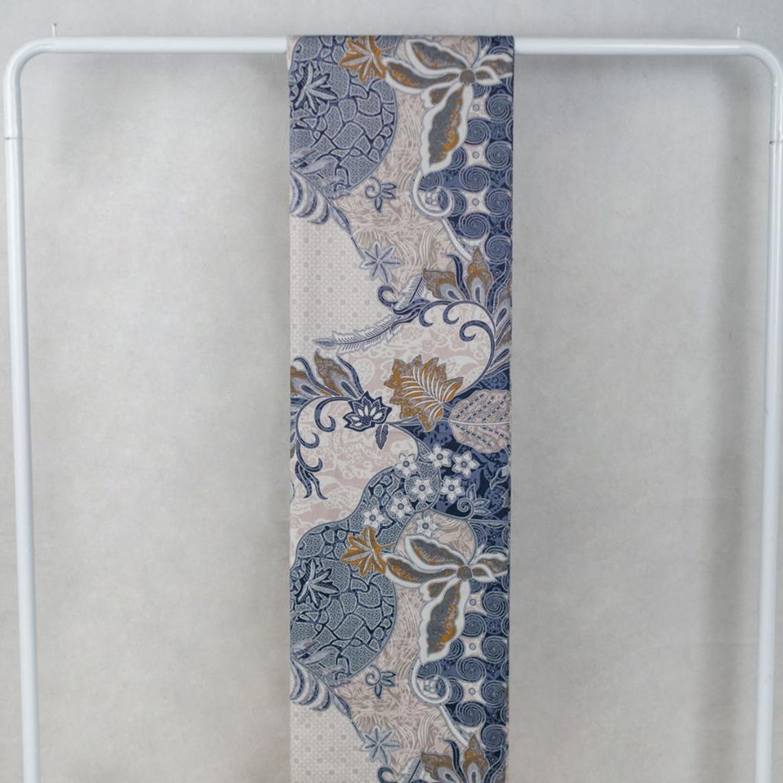 Elegant Blue Batik Fabric With Tribal Patterns Floral and Sparrow Motif ...