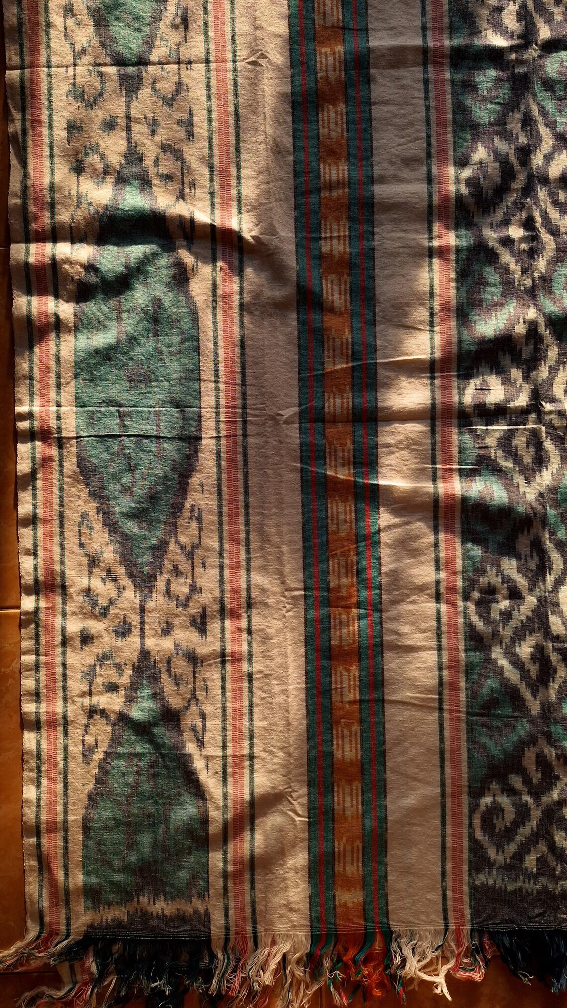 Indonesian Handwoven Ikat Geometric Fabric – Tribal Textile for Throw ...