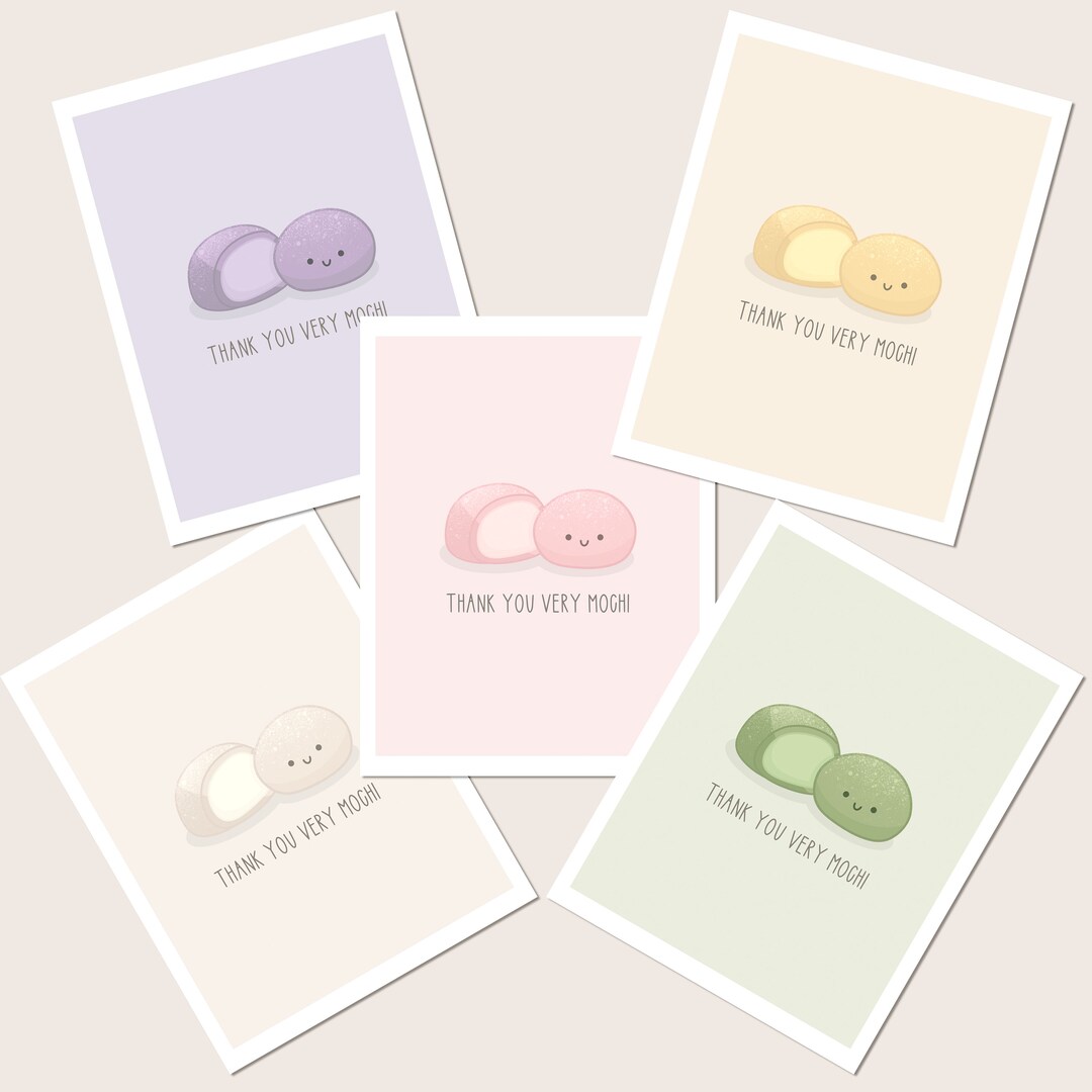 Thank You Very Mochi Greeting Card Box Set | Blank Inside | Cute Thanks ...