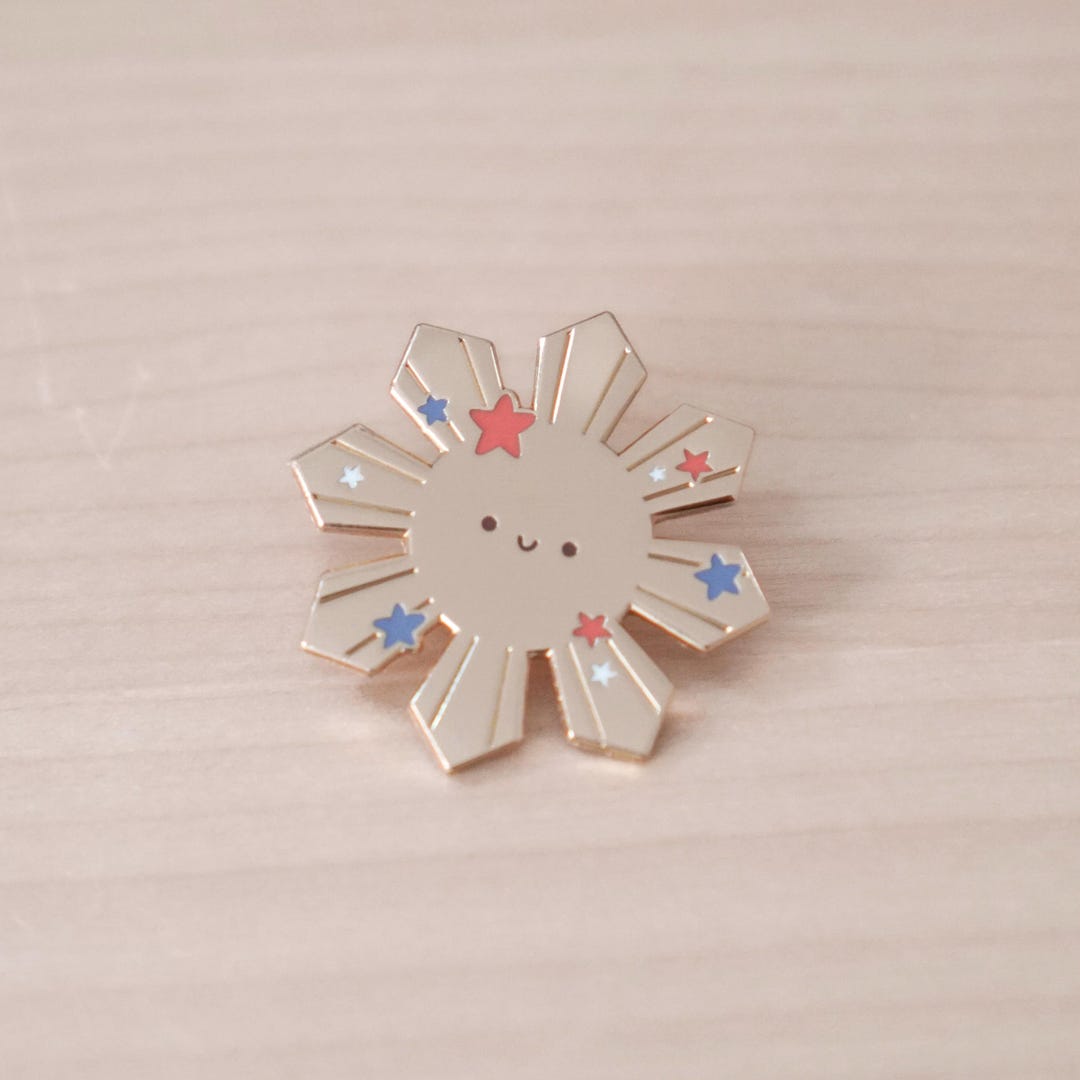 Philippine Sun and Stars Enamel Pin | 1.25" Hard Enamel Pin | Cute ...