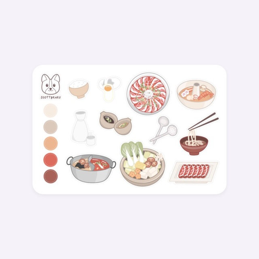 Shabu Shabu Sticker Sheet Cute Decorative Journal Stickers - Etsy