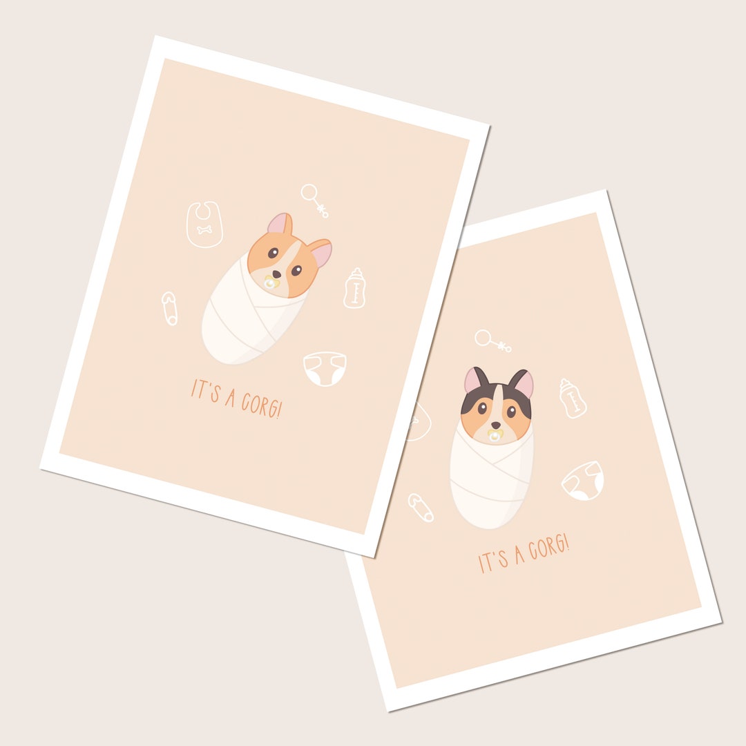 It's a Corg | Cute Corgi Greeting Card Punny Congratulations Newborn ...