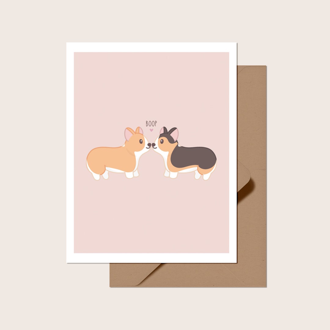 Boop Corgi Greeting Card | Blank Inside | Cute Funny Corgi Card, Love ...