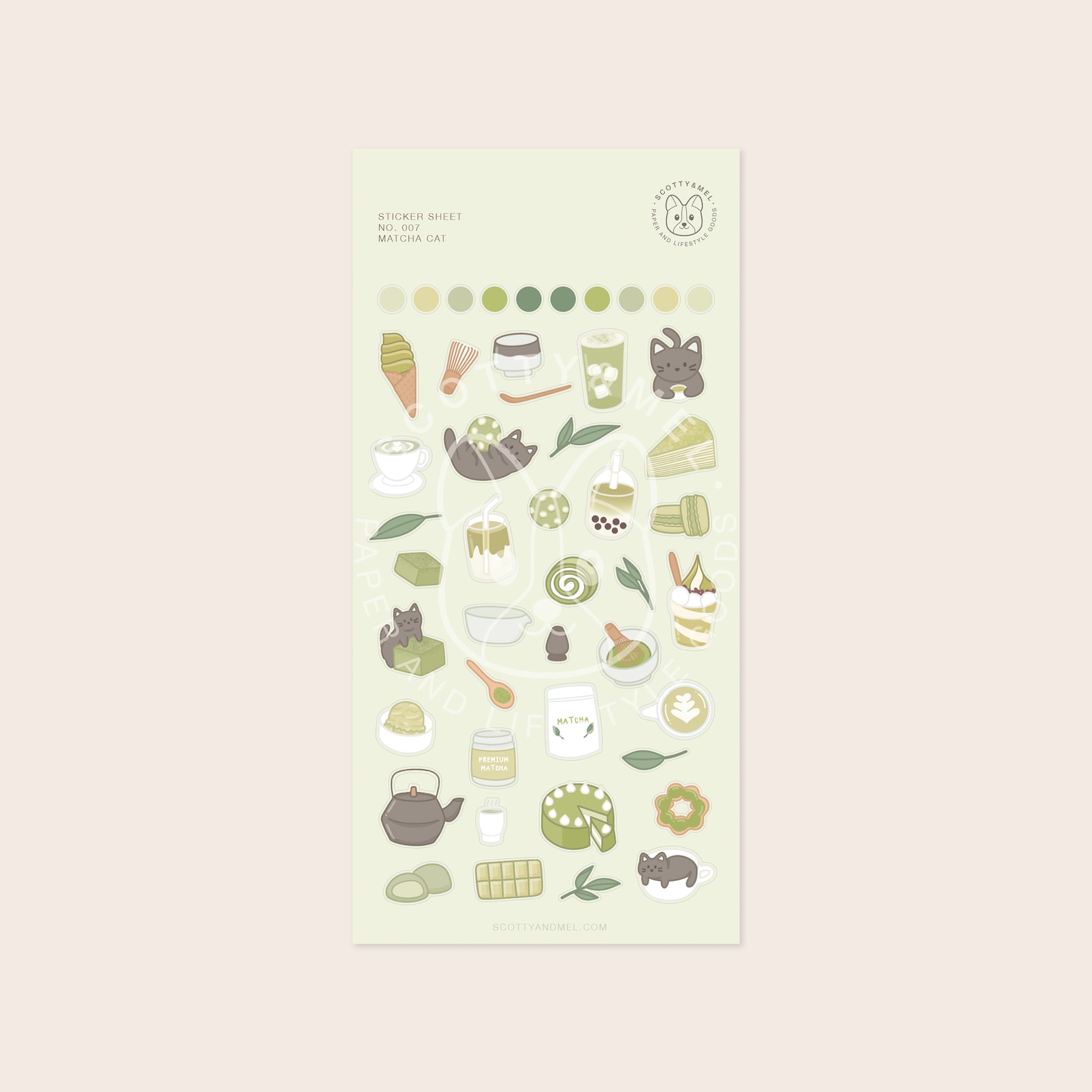 Matcha Sticker Sheet | Cute Decorative Journal Stickers Bakery - Etsy