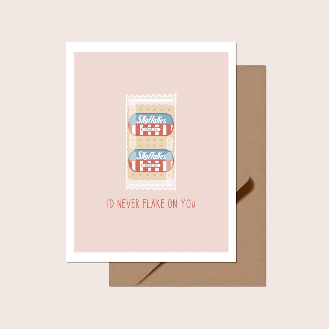 I'd Never Flake on You Greeting Card | Punny Filipino Tagalog - Etsy