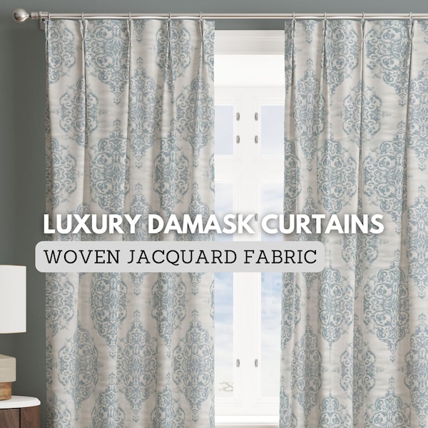 Damask Curtains - Etsy