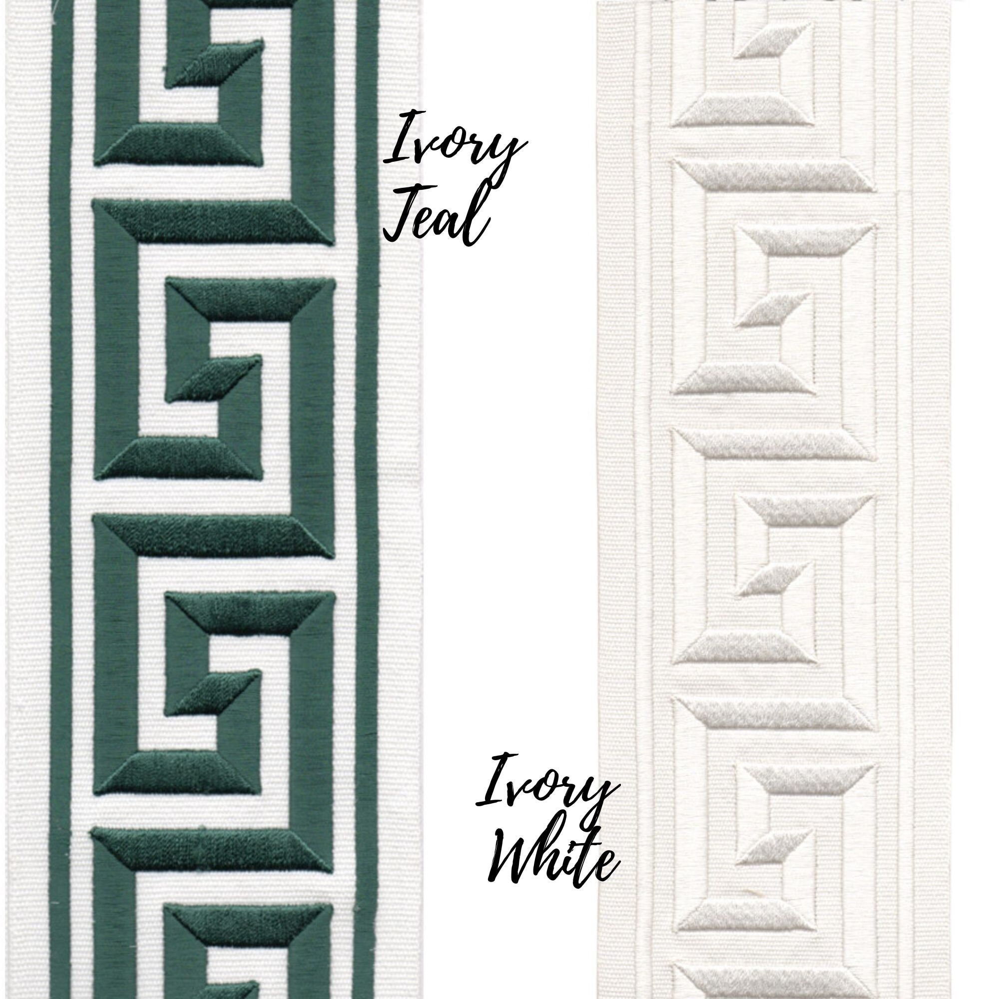 Greek Key Embroidered Trim Border Ribbon for Curtains Cushions & Home ...