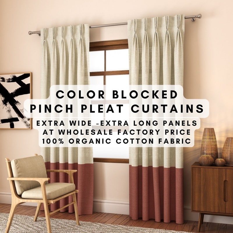 Color Block Curtains - Etsy
