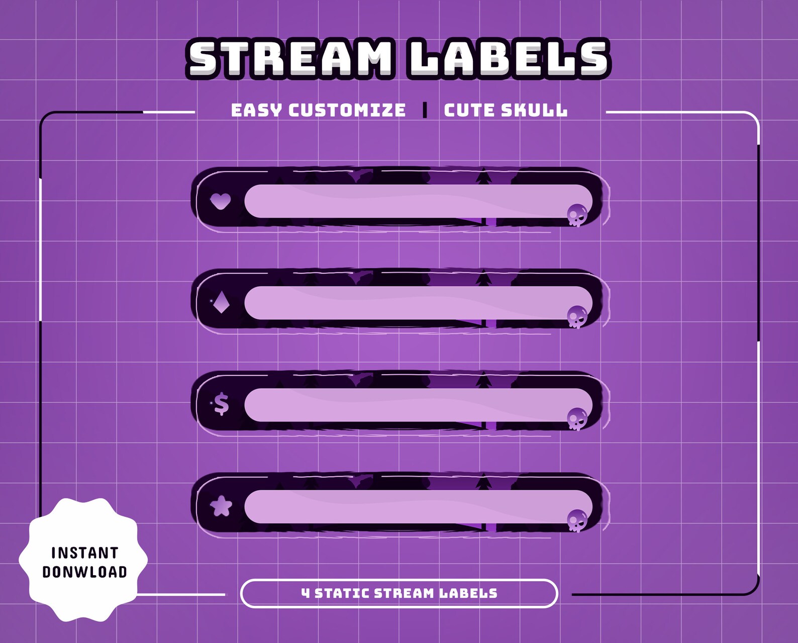 Cute Skull Animated Stream Package/transition/stream - Etsy