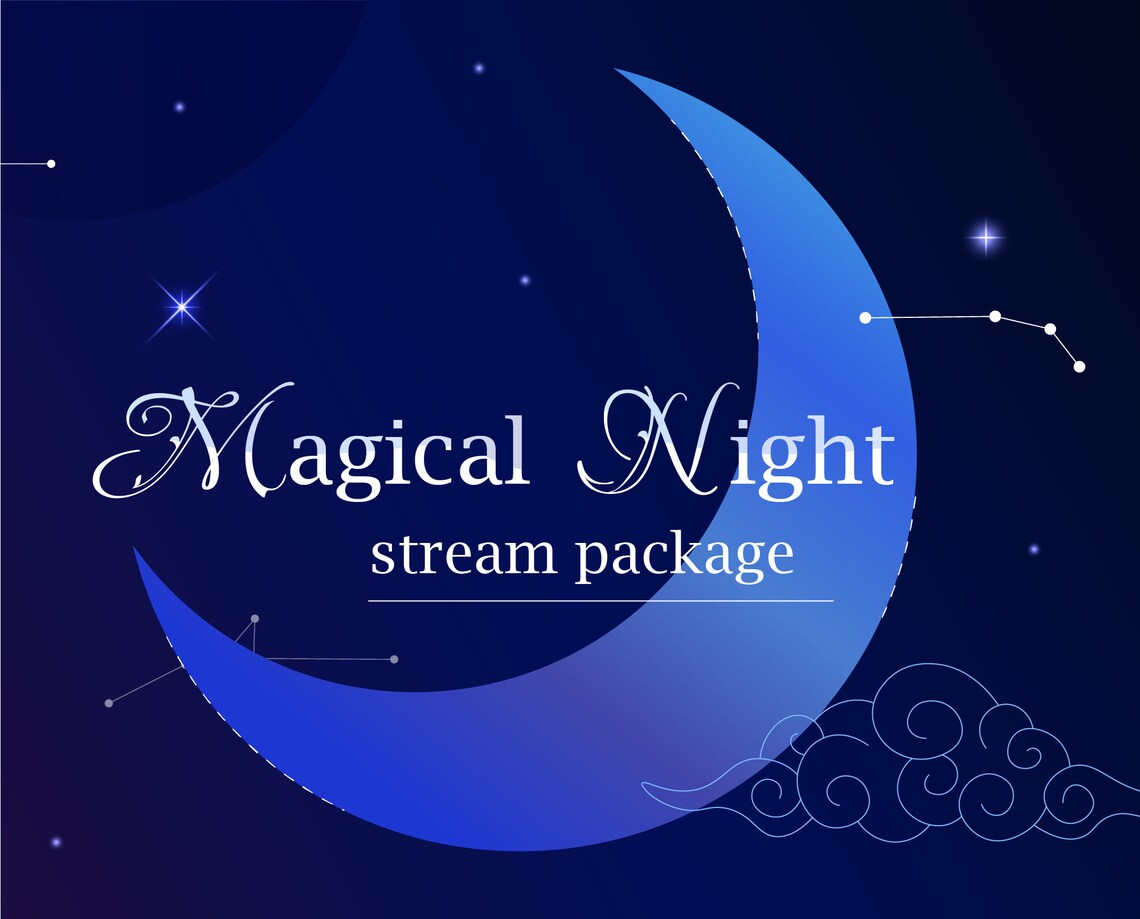 Magical Night Animated Stream Package/blue - Etsy