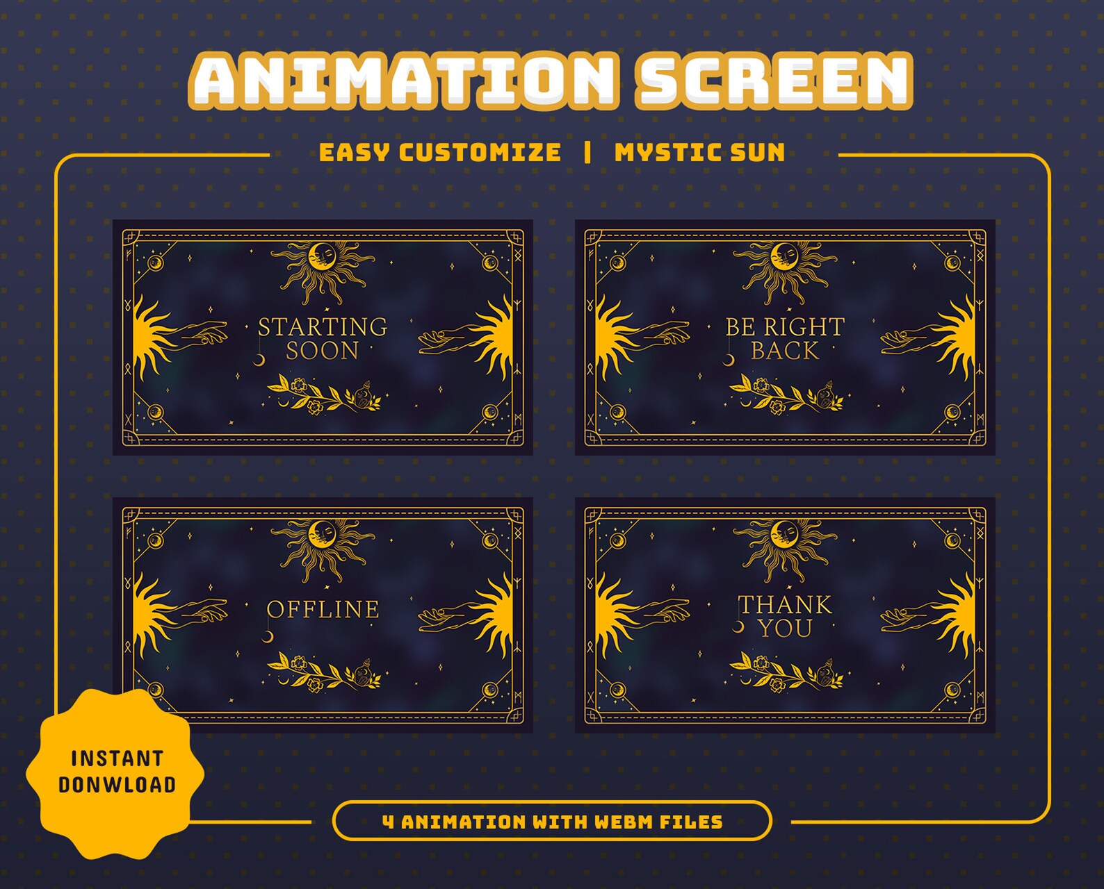 Mystic Sun Animated Stream Package/stream Overlay/stream Package ...