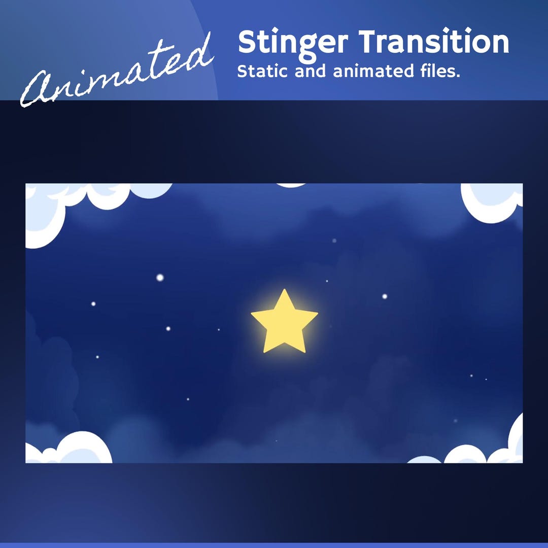 Starcloud Denim Stinger Transition: Dreamy Blue Night Theme for Twitch ...