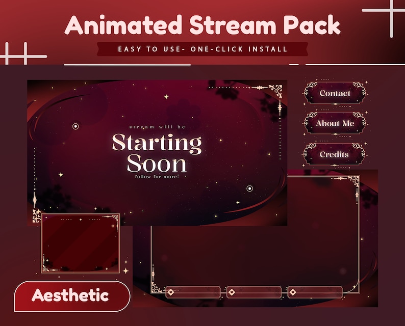 Animated Stream Pack for Twitch, Kick, Youtube/aesthetic Overlay/sakura ...