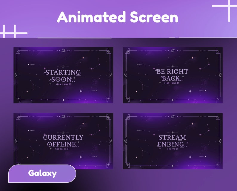 Animated Stellar Sphare Stream Screens: Dark Purple Galaxy for Twitch ...
