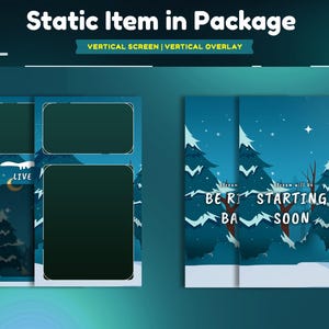 Christmas Night Animated Stream Overlay Package for Twitch/pine Forest ...
