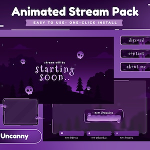 Cute Skull Animated Stream Package/transition/stream Overlay/panels ...