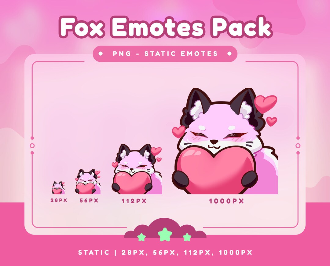 Love Fox Emotes Pack-cute Chick/emote Bundle/discord/youtube/twitch ...