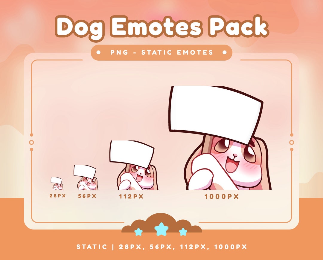 Text Here Dog Emotes Pack-cute Dog Emote/emote Bundle/discord/youtube ...