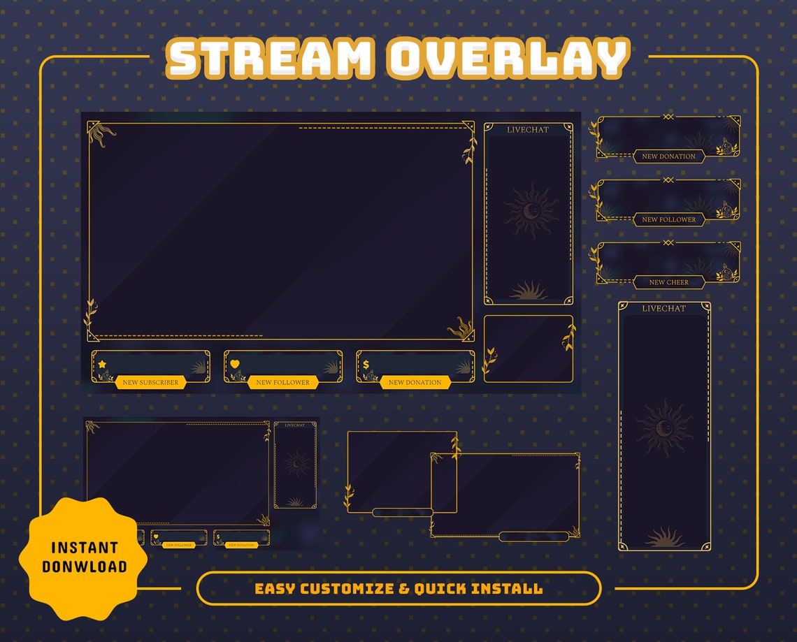 Mystic Sun Animated Stream Package/stream Overlay/stream Package ...