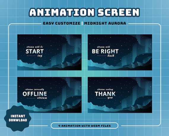 Midnight Aurora Animated Screen Package/aurora - Etsy