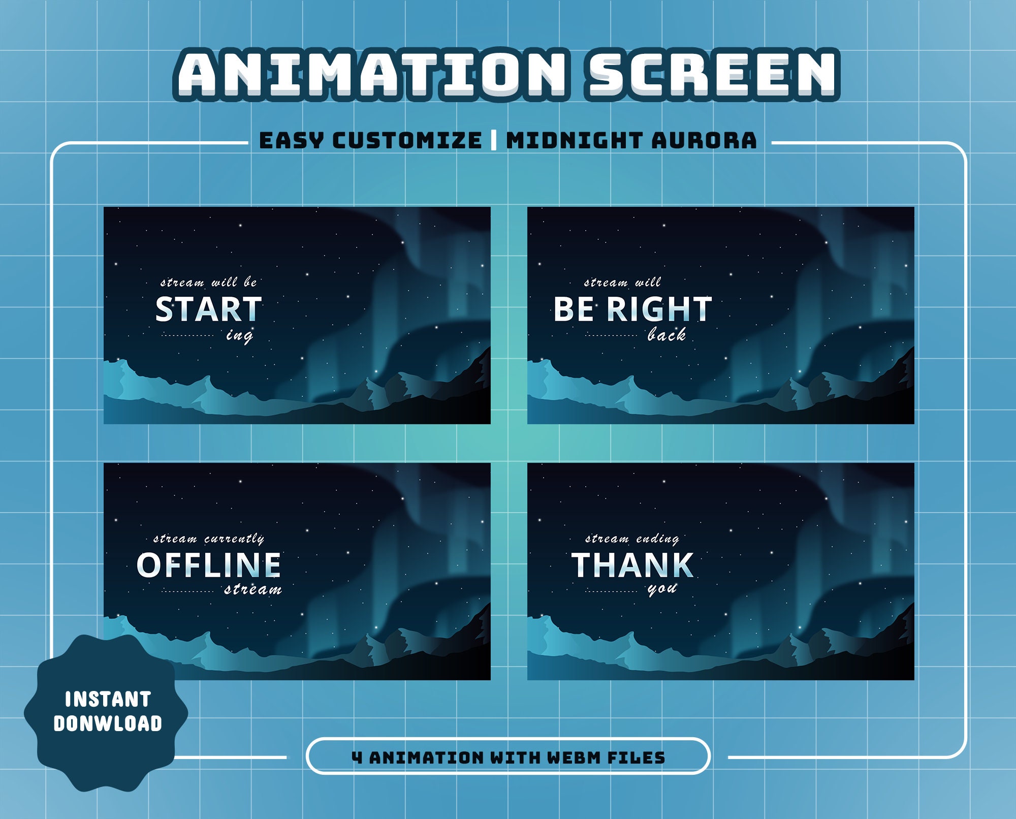 Midnight Aurora Animated Screen Package/aurora - Etsy