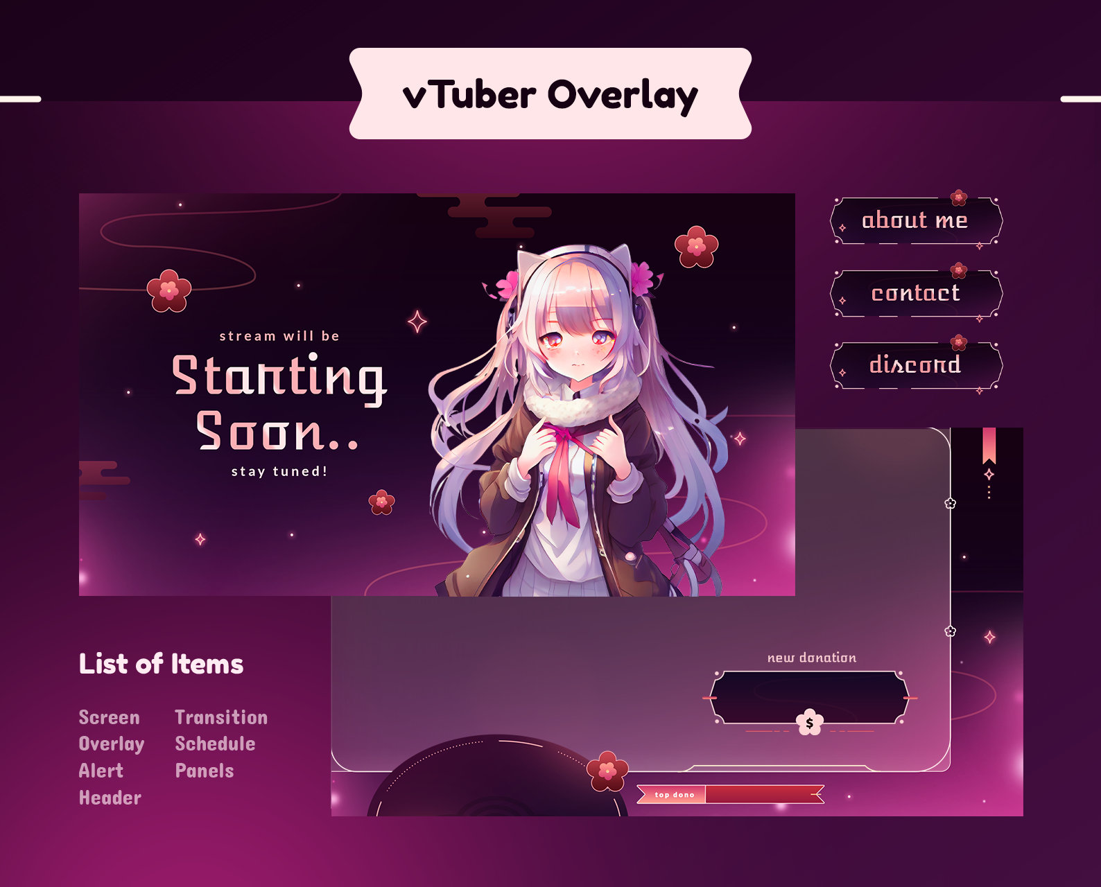 Blooming Nebula Vtuber Animated Stream Package/stream - Etsy UK