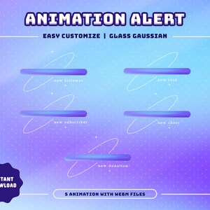 Glass Gaussian Animated Stream Package/aesthetic Overlay/blue Theme ...