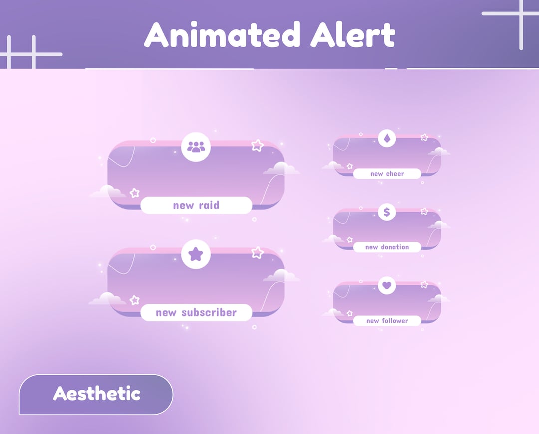 Blush Animated Stream Alerts/transition/stream Overlay/panels/sky ...