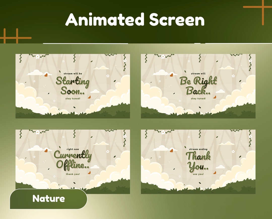 Woodland Animated Screen Package/green Theme/twitch Set/panels/green ...