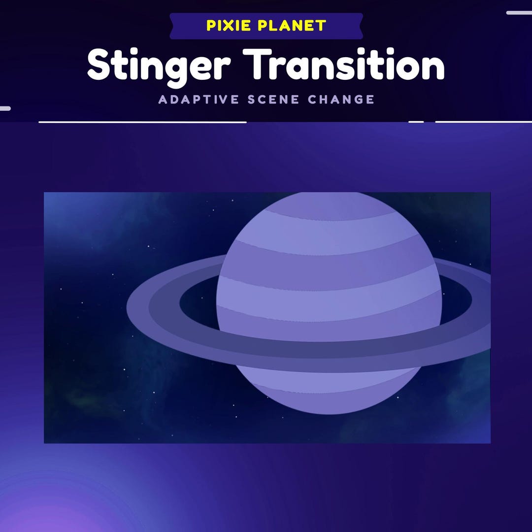 Pixie Planet Animated Stream Transition Package/transition for OBS Studio/stinger Transition ...