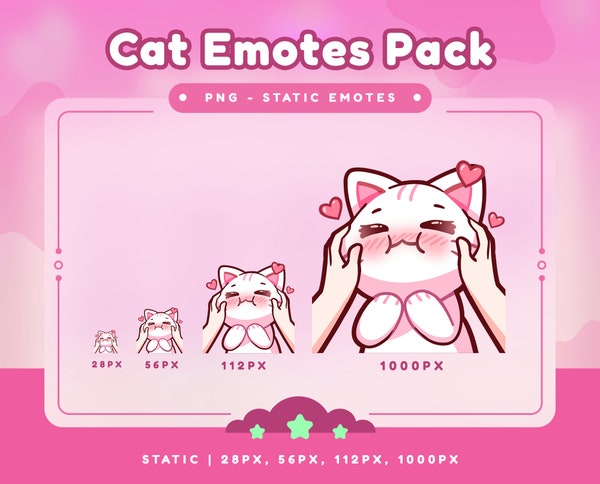 6 Cute Go Jo Ge to Cat Emote Set Bundle jjk Twitch Discord Emotes ...