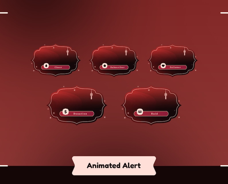 Majestic Red Vtuber Animated Alert Package/stream - Etsy
